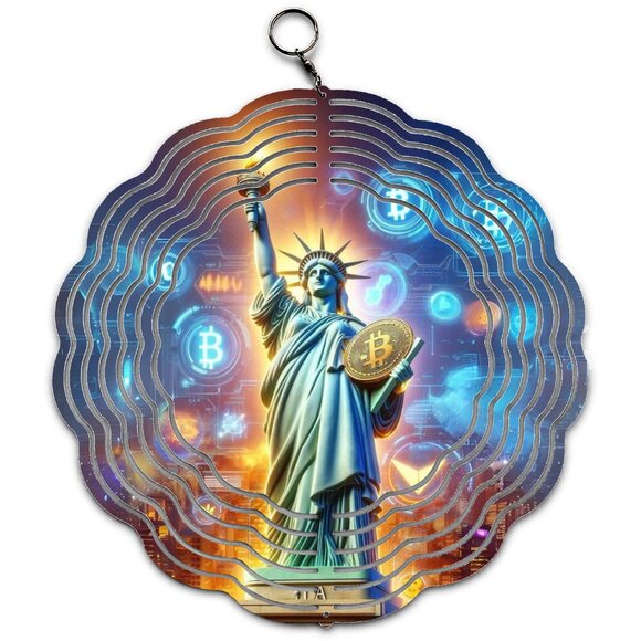 Design | Btc Statue Of Liberty Digital Currency Logo Design Wind ...